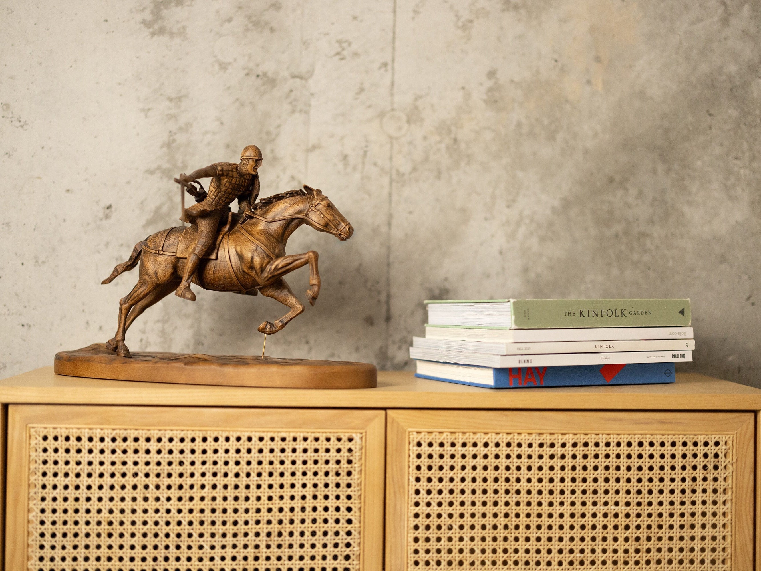 Statuette Knight with Sword on Galloping Horse